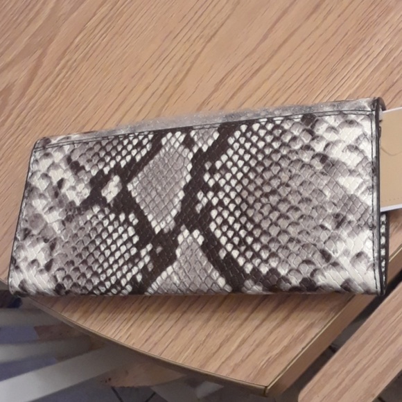 Michael Kors | Bags | Mk Luxe Python Embossed Leather Carry All Wallet ...